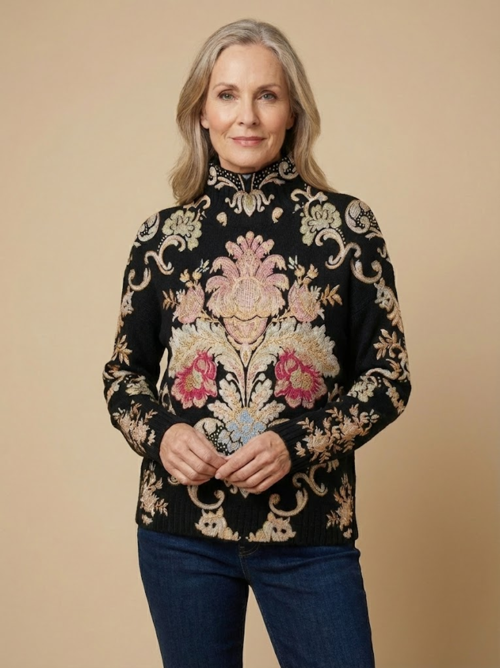 Sloane | Vintage Floral Knit Turtleneck – Claire & Danielle Toronto